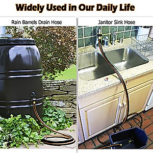 Solution4Patio Garden Short Hose 5/8 in. x 10 ft. Hose Reel Lead in Hose, Male/Female Brass Fittings, No Leaking, Short Connector Hose for Water Softener, Dehumidifier, Camp RV, Janitor Sink Hose