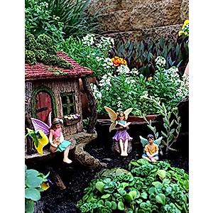 PRETMANNS Fairy Garden House Kit - Fairy Houses for Gardens - Fairy House Kit with Fairies for Fairy Garden, Fairy Garden Kit with a Fairy House & Garden Fairies - Fairy Garden Accessories Outdoor