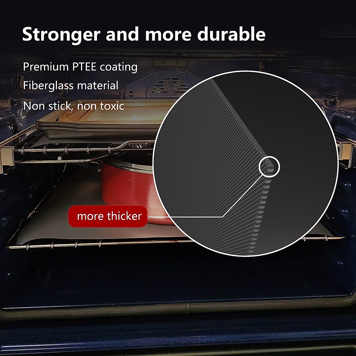 Oven Liners for Bottom of Gas Electric Oven, Cuttable Large Heavy Duty Stove Top Burner Cover Grill Mat, Heat Resistant Oven Liners for Bottom of Electric Oven, 16"x 24" (2PACK)