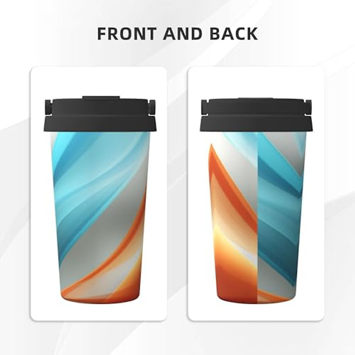 WANGXUEE Abstract Circle Swirl Print 500ml Stainless Steel Travel Tumbler Double Wall Vacuum Insulated Coffee Mug