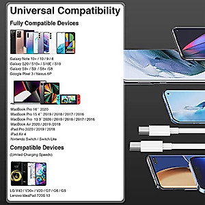 20W USB-C Fast Charger Block with 10 Ft Type C to C Cable (60W), 10 Feet Fast Charger for iPad Pro 11/12.9 2021/2018, iPad Mini 6,iPad Air 4, Google Pixel 6/5 /4/3,Galaxy S21,and More