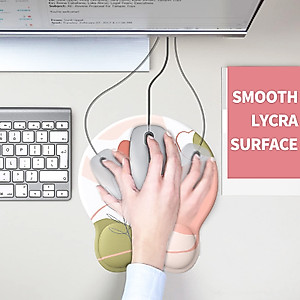 eulps Mouse Pad with Wrist Rest, Comfortable Computer Mousepad with Gel Wrist Support Smooth Surface and Non-Slip PU Base for Pain Relief, Laptop, Office & Home (Rose)