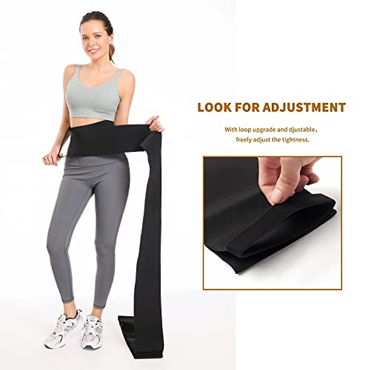 CINDOU Waist Trainer For Women Lower Belly Fat Plus Size Wide4.9in Long13.1ft Adjust Tummy Wraps Sweet Sweat Band Belt For Stomach Bandage Wrap Body Shapewear Invisible Trimmer Shaper Waist Training