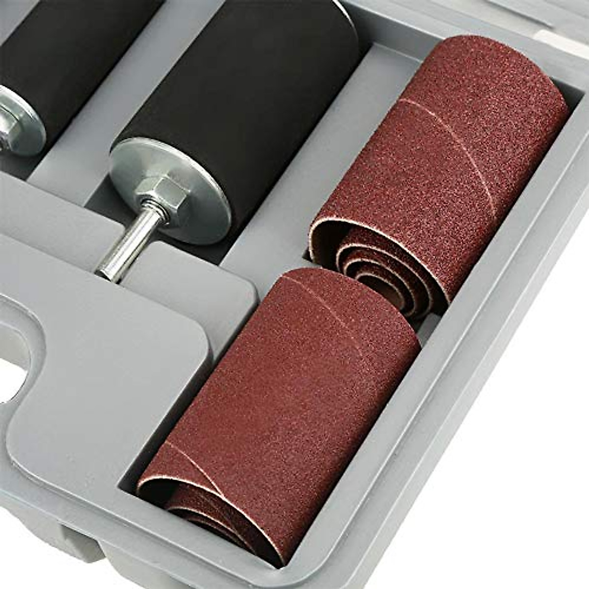 Drill Press Sanding Drum Kit, 20pcs Rubber Sanding Drum Set for Drill Presses and Power Drills, Drum Sander Attachment with Spindle Sander Sleeves and Tool Carrying Case, 1/2, 3/4, 1, 1-1/2 Inch