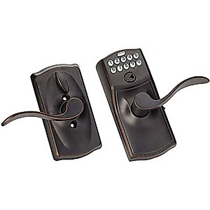 SCHLAGE FE595VCAM716ACC FE595VCAM/ACC 716 Keypad Accent Lever Door Lock, Flex, Aged Bronze