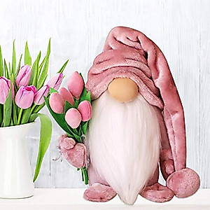 Mother's Day Gnome Faceless Doll Gifts Bedroom Living Room Desktop Decoration Kitchen Decor. Swedish Gnome Plush Decorations Elf Standing Post Home Decor for Mom (Pink 1PC)