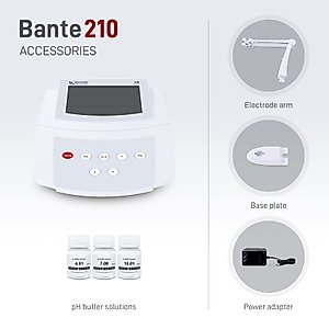 Bante 210 Benchtop pH Meter | Lab pH Meter for Routine Measurements, ±0.01 pH Accuracy, 3 Points Calibration, Equipped with pH Electrode, Temperature Probe and Buffers