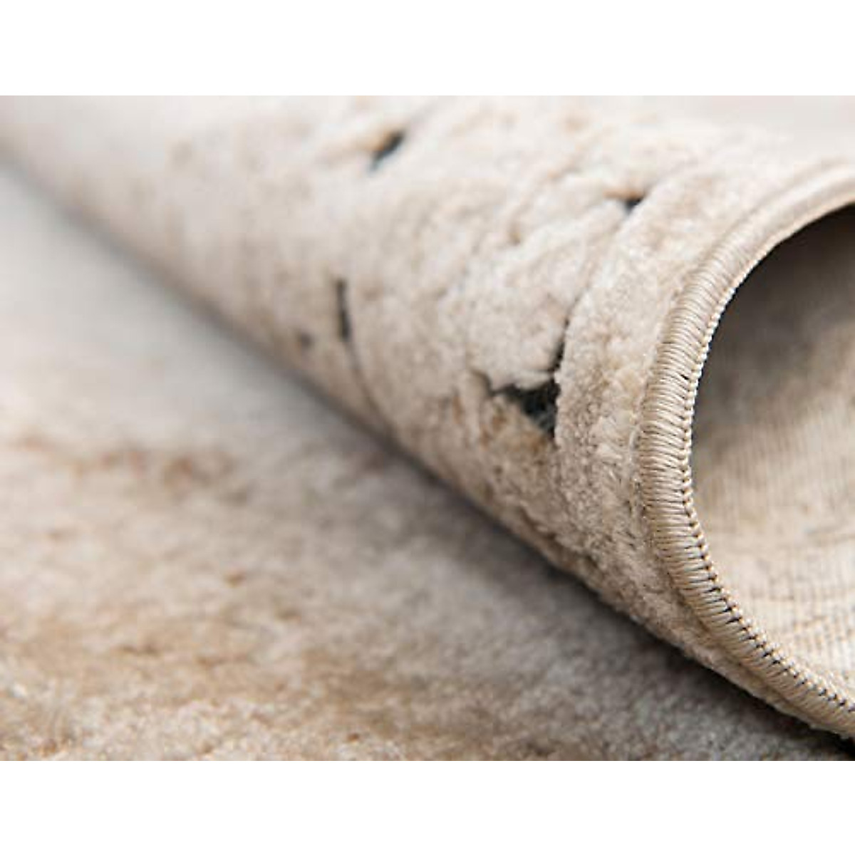 Unique Loom Chateau Collection Distressed, Textured, Vintage, Border, Rustic, Traditional Area Rug, 4 ft x 6 ft, Beige/Light Brown