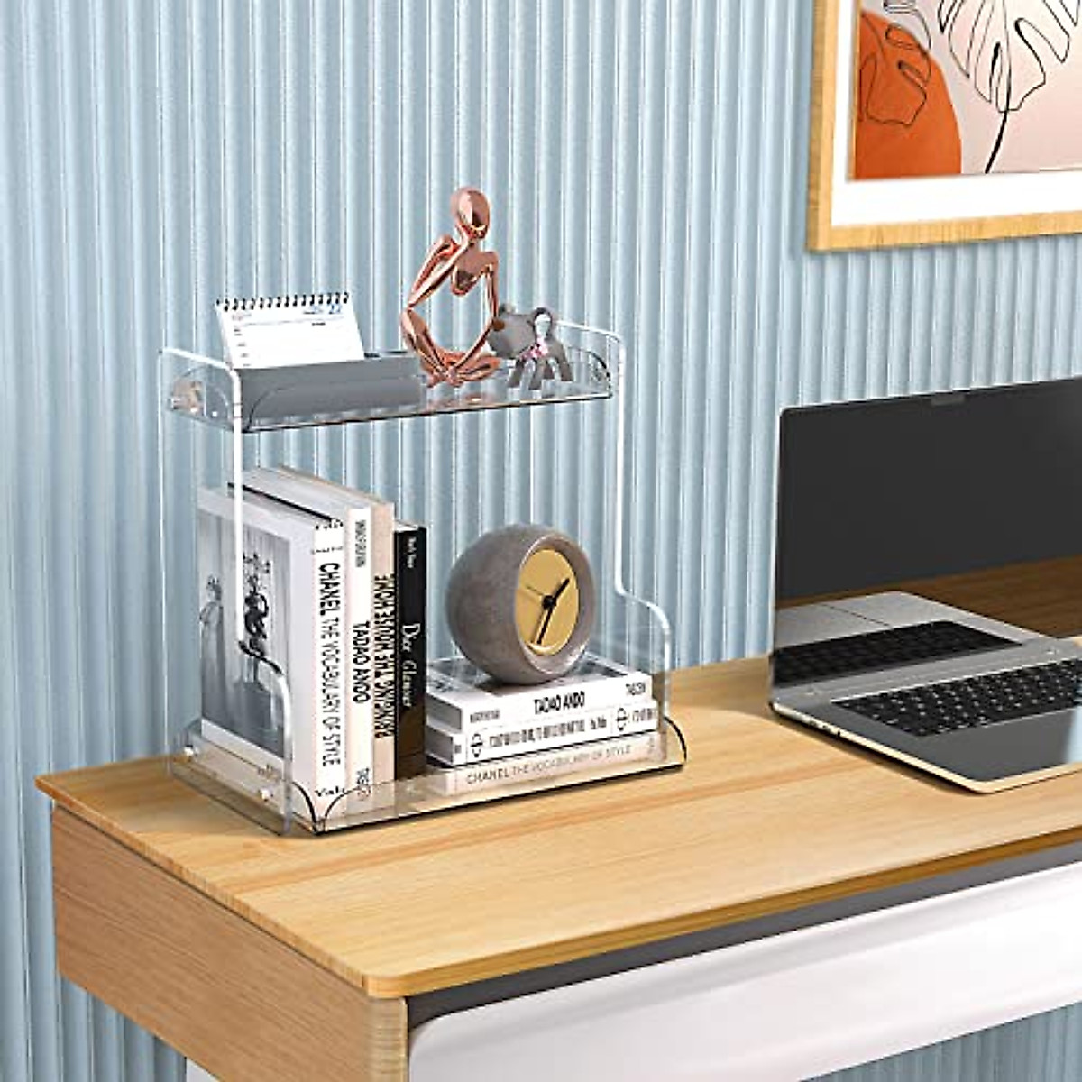 2 Tier Bathroom Countertop Organizer, Acrylic Vanity Tray for Spice Rack, Storage Shelf, Cosmetic & Make-up Storage, Under Sink Organizer for Bathroom, Kitchen, Living Room, Bedroom, Dressing Table