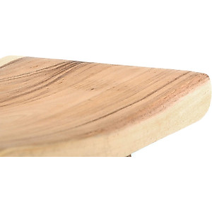 RUN.SE Solid Wood Shower Bench 19" Bathroom Stool Footrest for Bathroom Kitchen Living Room Bedroom Entryway, Fully Assembled (Suar Wood)