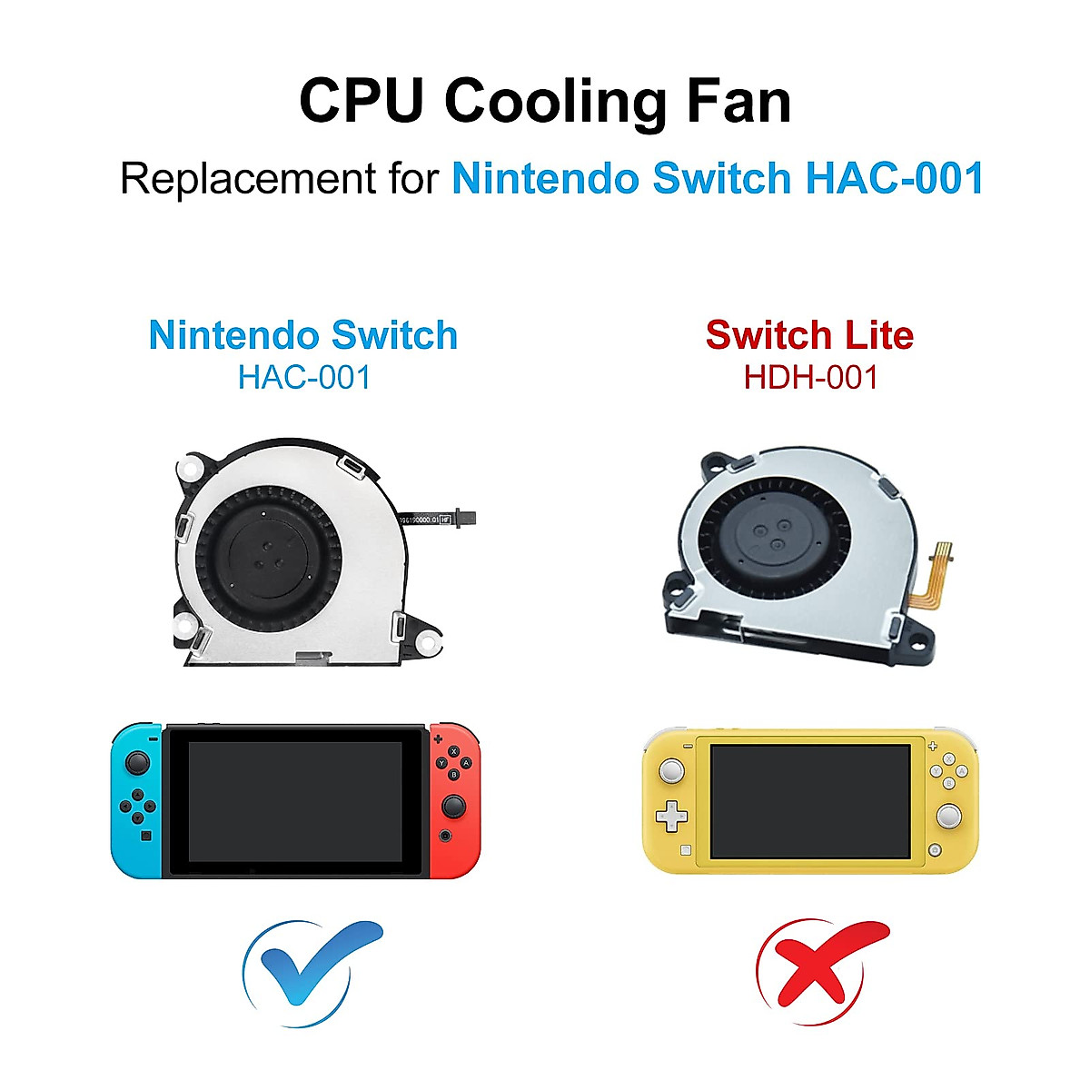 LXun New Replacement Internal Cooling Fan Compatible with Nintendo Switch HAC-001 NS 2017 Console, CPU Heatsink Cooler, Thermal Compound Paste and Repair Tool Kit, Screwdriver