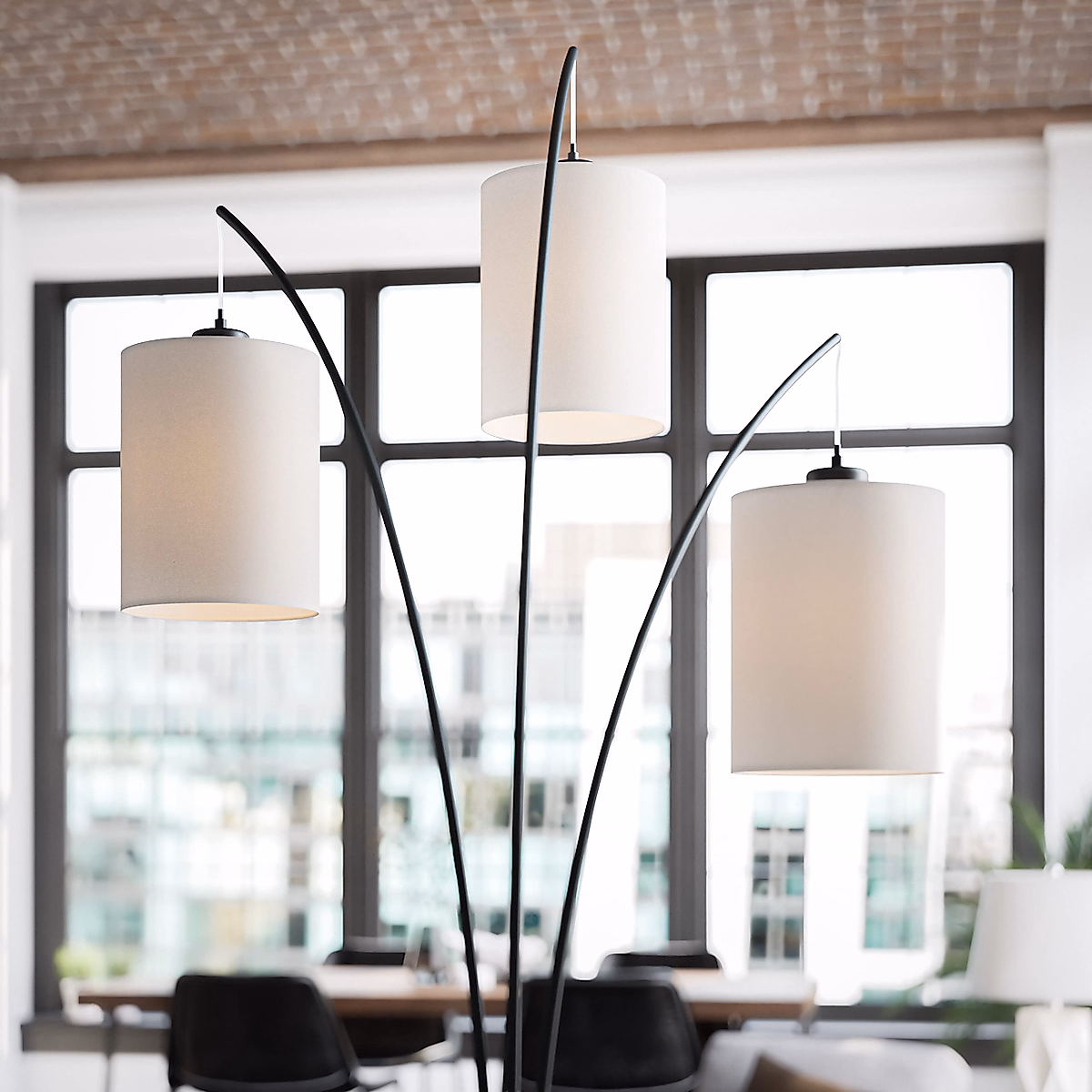 Kenroy Home 32849BL Leah Arc Floor Lamp, 60W, Black