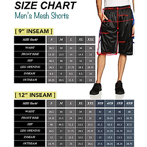 Southpole Men's Athletic Gym Mesh Shorts with Pockets, Lightweight, Quick Dry, Breathable, Black, X-Large