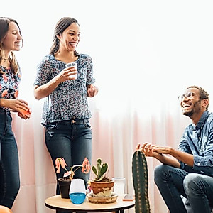 Needzo Bulk Stemless Wine Glass Set, Blue Glitter Bottom Wine Glasses, Cute Drinking Cups for Women, Housewarming Gift Ideas, Pack of 6, 20 Ounces