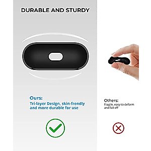 Homstect Compatible with Airpods 3 Case, Triple-Layer Protective Silicone Case for AirPods 3rd Generation (2021 Released) Charging Case Cover, Shockproof and Skin-Friendly, Front LED Visible-Black