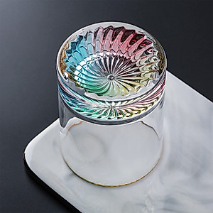 SALADAYS Colorful Old Fashioned Whiskey Glasses, 10oz Rocks Barware for Scotch, Bourbon, Liquor and Cocktail Drinks, Set of 2, Gift for Men