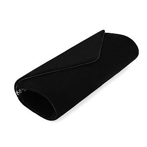 U-Story Women's Evening Wedding Party Velvet Envelope Clutch Bag Tote Purse Handbag (Black)