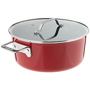 Gotham Steel STACKMASTER Pots Stackable 10 Piece Cookware Set Ultra Nonstick Cast Texture Coating Includes Fry Pans, Red