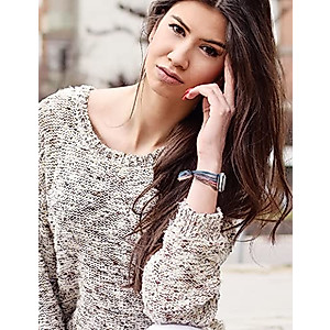 JR.DM Boho Watch Band, Compatible with Apple Watch Band 8/SE/7/6/5/4/3/2/1 38mm 40mm 41mm for Girls Women 40mm-Women-Band Christmas Gift, Handmade Bracelets Hippie String Art (Afterglow)