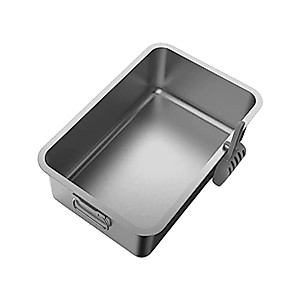 Milageto Rabbit Cat Litter Container Holder Stainless Steel with Scoop Rust Resistant Accessories Smooth Surface Simple to Clean Anti Splashing Durable, 50x35x10cm