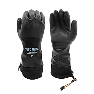 SHOWA 282-02 Waterproof Breathable Insulated Winter/Ski/Ice Glove with Extended Cuff (1 Pair),Black, Medium