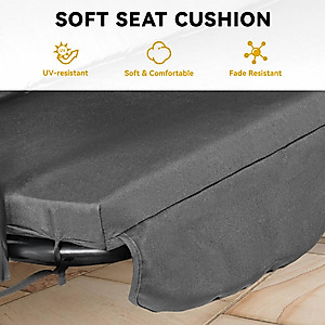 DWVO Patio Swing Front Porch Swing for Adults 3 Seat Porch Swings with Adjustable Canopy Outside Swing Bench with Removable Cushion, Suitable for Backyard, Garden, Yard, Poolside, Balcony (Gray)