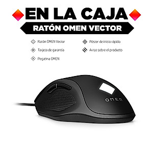 HP OMEN Vector Gaming Mouse with Ergonomic Design and Tunable Weight with RGB Lighting & Omron Switches (8BC53AA#ABL)