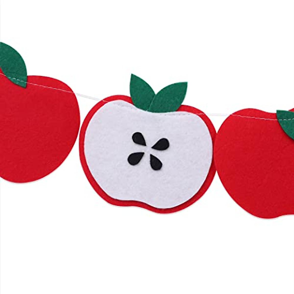 Apple Homecoming Felt Garland-Apple decoration, autumn banner, red, meadow green and twine, apple theme party decoration, school banner, classroom decoration, children and school teachers on the first day of school. (Apple)