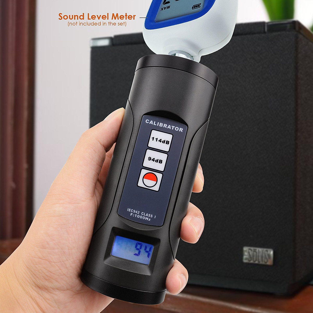 Digital Sound Level Meter Calibrator 94dB & 114dB for 1/2" and 1" inch Microphone, Professional Noise Decibel Calibration Tool Measurement Accuracy Check