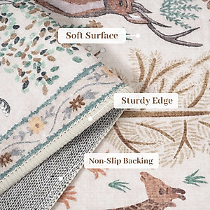 OJIA Jungle 8x10 Area Rugs for Living Room Bedroom Christmas Large Washable Rugs, Thin Modern Nursery Rug Non-Shedding Kids Playroom Rug Stain Resistant Large Carpet Neutral Rugs for Kids Room Dining