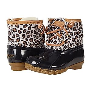 Sperry unisex child Saltwater Boot, Black, 1 Big Kid US