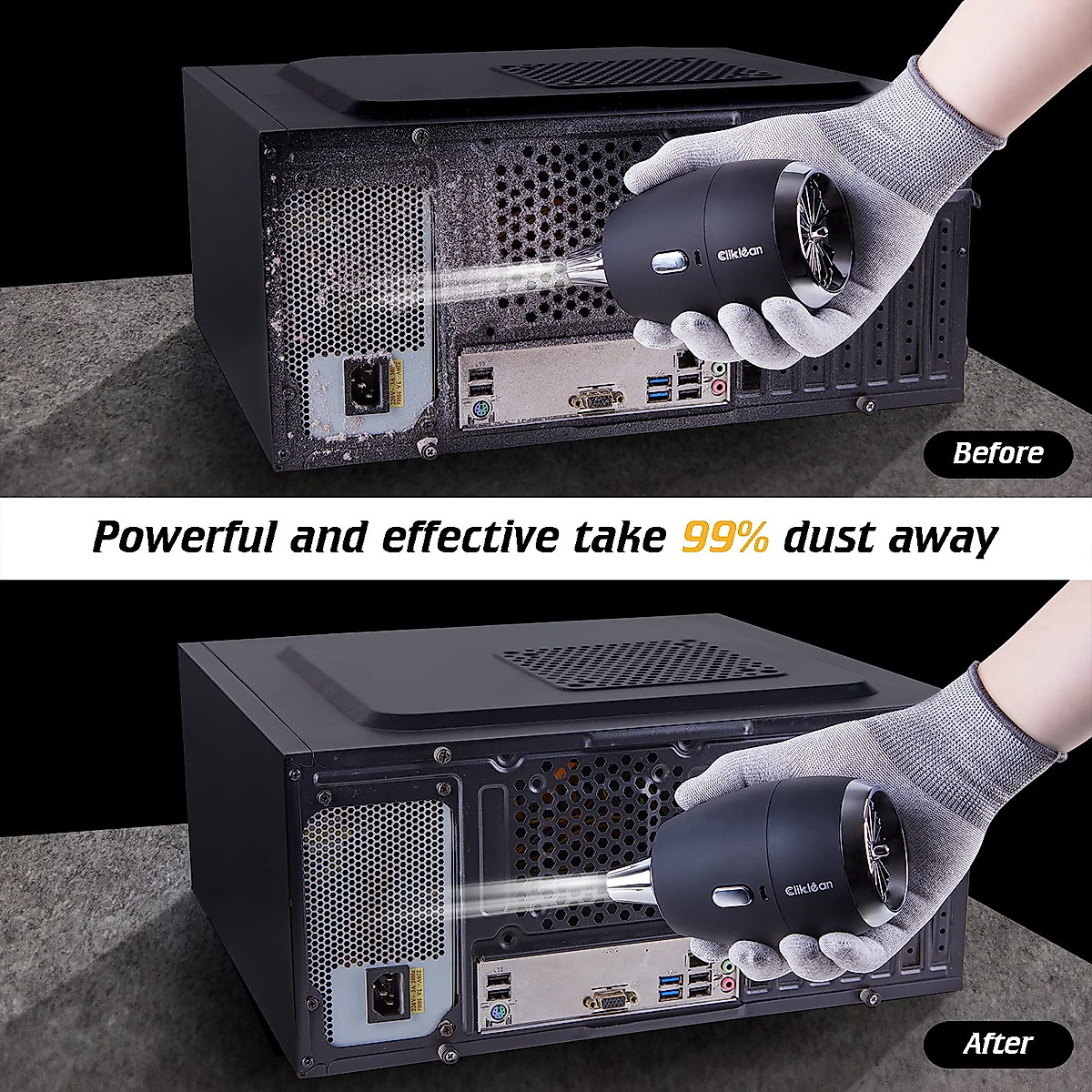 Cordless Air Duster 2.0 - Compressed Air No Heat Air Replaces Canned Air 80000RPM 55MPH - Electric Duster for Cleaning Gaps, Computer, Keyboard, Replaces Compressed Air Can