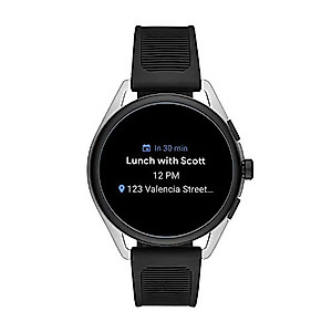 Emporio Armani Men's Smartwatch 3 Touchscreen Aluminum and Rubber Smartwatch, Black and silver-ART5021