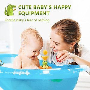 Fountain Crocodile Bath Toys | 5 Modes Spray Water Bath Toy | Sprinkler Light Up Bathtub Toy for Boys Girls Kids, for Bathroom Swimming Pool Indoor Outdoor