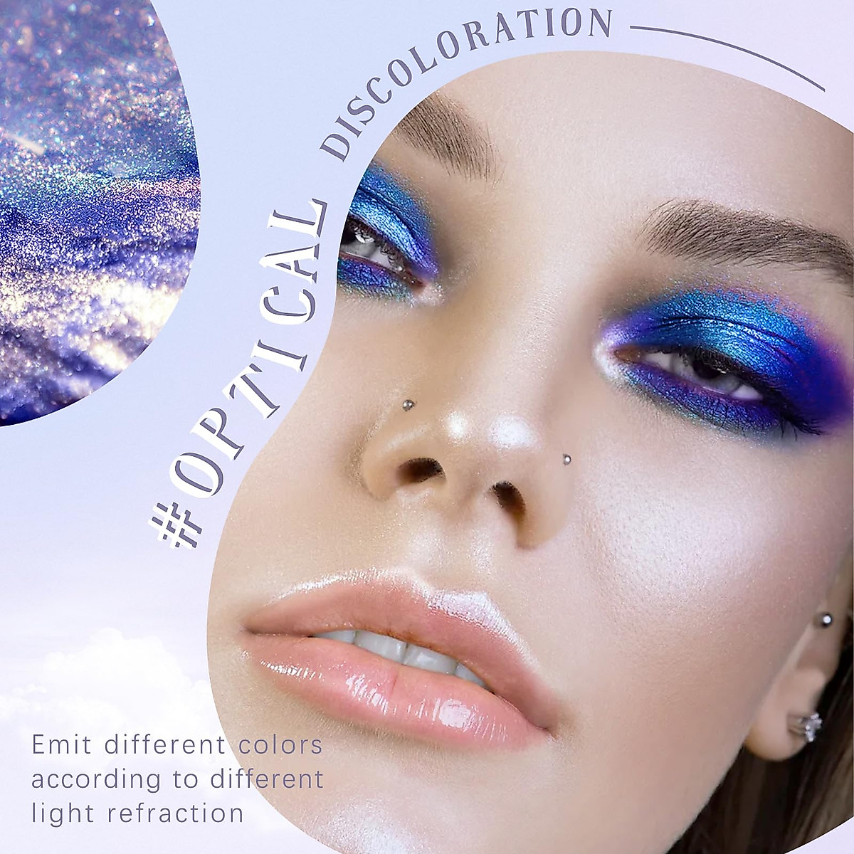 HOSAILY Chameleon Eyeshadow Liquid Glitter Eyeshadow, 5 Colors Shimmer Metallic Intense Color Shifting Multi-chrome Liquid Eyeshadow Long Lasting Quick Dry High Pigmented Holographic Shiny Eye Makeup Set