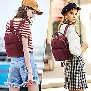 LOVEVOOK Mini Backpack Purse for Women Small Backpack with USB Charging Port, Cute Fashion Daypack for Work Travel, Red