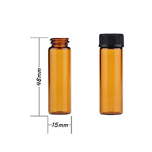 ZbFwmx 12 Pack Set Brown Screw Cap Glass Bottle Small Mini Empty Oil Amber Vial (5ml)