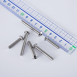 Cicidorai M6-1.0 x 70mm Button Head Socket Cap Bolts Screws, 304 Stainless Steel 18-8, Allen Socket Drive, Full Machine Threads, Quantity 10