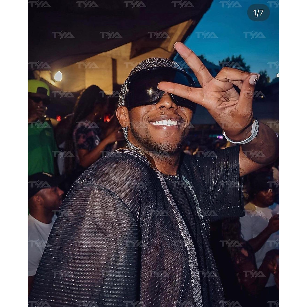 TYA Oversized Wrap Around Sunglasses for Women Men, Futuristic Rave Curved Lens Shades, Fashion Trendy Shield Sun Glasses