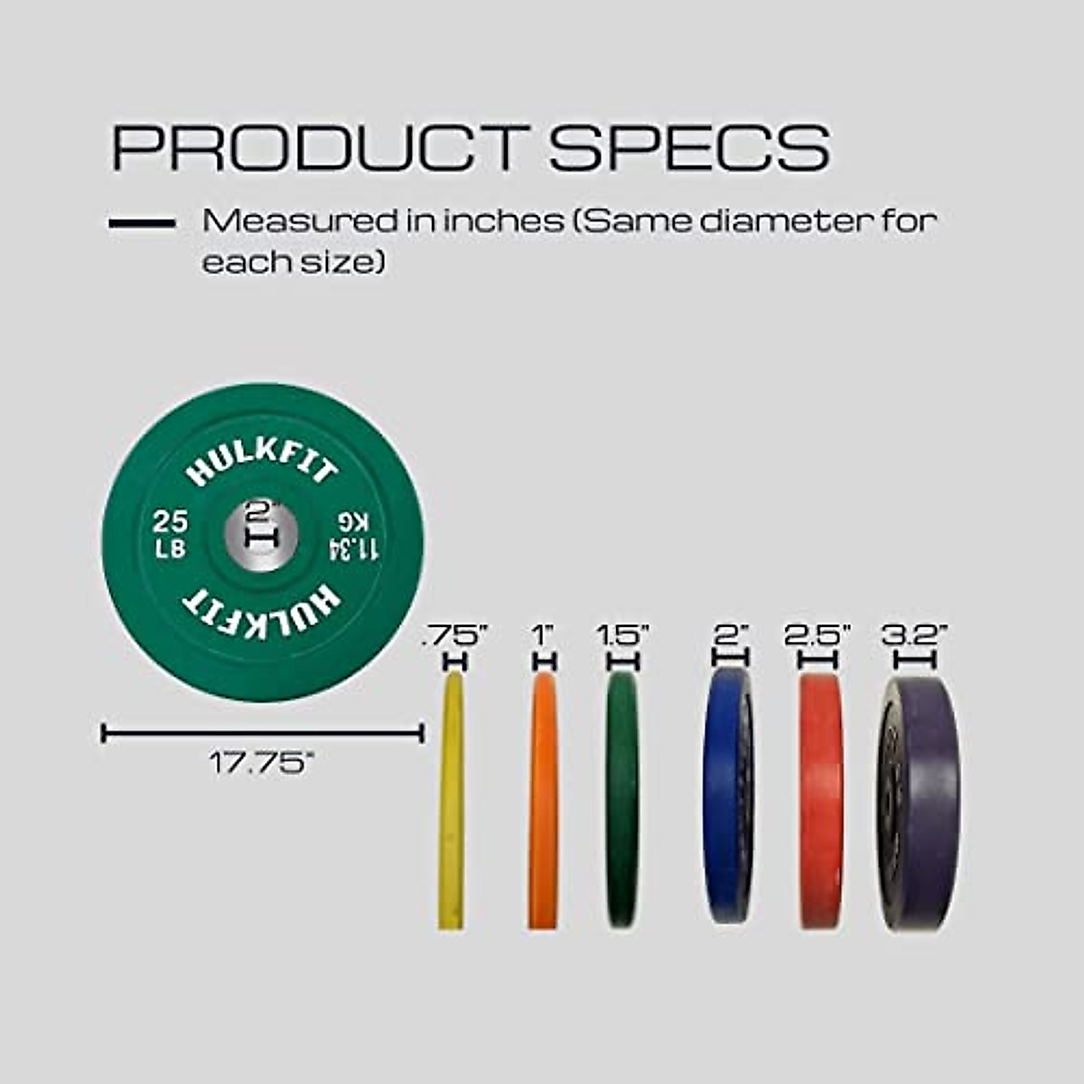 HulkFit Olympic 2-Inch Rubber Bumper Plate with Stainless Steel Insert, Red, 45lb, SINGLE