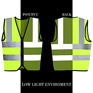 Unittype 4 Pieces Kids Safety Vest Construction Reflective Traffic Vest for Running Kindergarten Preschool Children(Fluorescent Green)