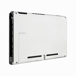 eXtremeRate White Console Back Plate for Nintendo Switch, DIY Replacement Housing Shell Case for Nintendo Switch Console with Kickstand [Only The Backplate, NOT The Console]