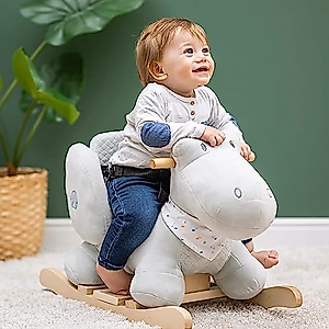 Nattou Rocking Horse Animal for Children, Romeo The Crocodile, 10-36 Months, 60 x 30 x 45 cm, Grey, 950206