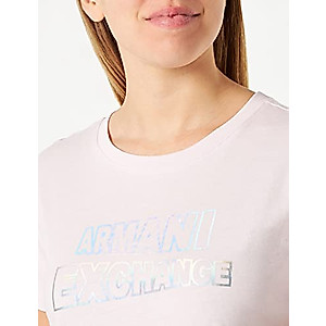 A|X ARMANI EXCHANGE Women's Crew Neck Password Print REG FIT Shirt, Illusion, X-Small