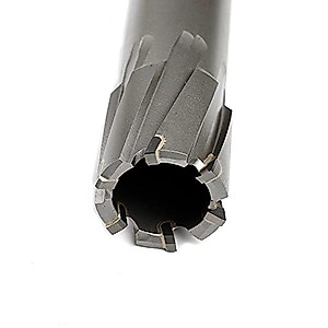 Annular Cutter Carbide JESTUOUS 3/4 Inch Weldon Shank 2 Cutting Depth 1-1/16 Cutting Diameter TCT Two Flat Bit for Drill Press with Pilot Pin