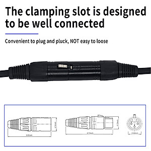 RALINTA Short DMX Cable, 3' XLR Cables,Professional Microphone Cable,3 Pin Mic Cable,Audio Amplifier Cable,Studio Speakers Cable 3 feet