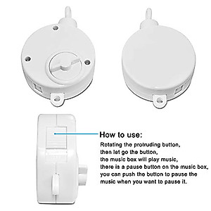 AIFUDA 25 Inch Baby Musical Crib Mobile Bed Bell Holder Infant Bed Decoration Toys Rotating Music Box Nut Screw Arm Bracket