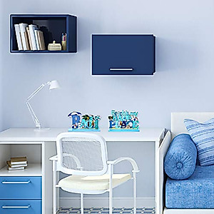 2 Pcs Beach Sign Ocean Sea Animal Party Decor Beach is My Happy Place Plaque Sign Wooden Table Decorations for Coastal Theme Interior Beach House Home Beach Bathroom Decor, 7.87 x 4.72 Inch