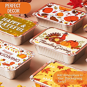 JOYIN 36Pcs Thanksgiving Leftover Containers with Lids, Fall Festive To Go Food Containers, Thanksgiving Tin Foil Containers for Party Leftovers & To-Go Meals, Thanksgiving Party Disposable Containers