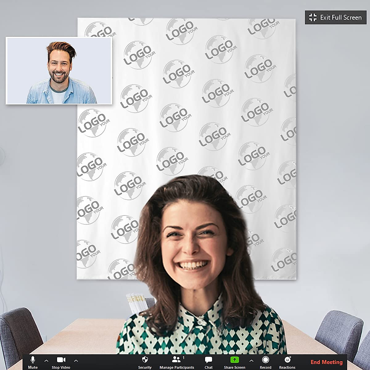 ASSIALL Custom Step and Repeat Logo Business Event Backdrop Customized Video Call Conference Tradeshows Birthday Background Personalized Party Reception Banner Photo Studio Props (60"Wx100"H)